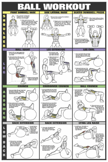 Swiss Ball Workout Poster 2 - Laminated