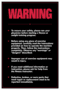 Warning Poster - Laminated