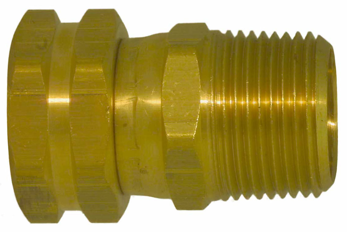 Garden Hose Adapters: Female Garden Hose Live Swivel to Male Pipe