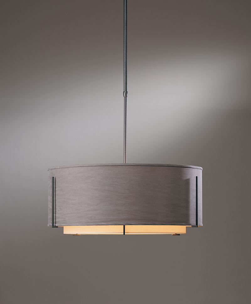 13-9610 Hubbardton Forge Exos Double Shade Wrought Iron Pendant