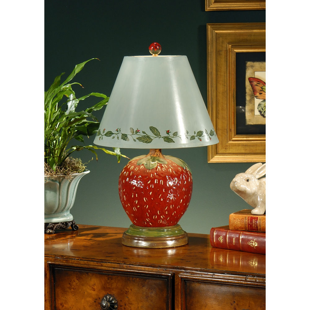 14110 Wildwood Lamps Mount Vernon Strawberry Lamp with Hand Painted ...