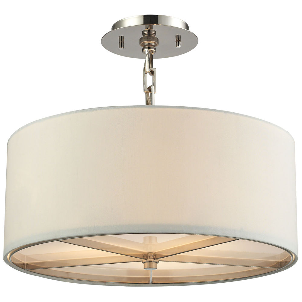 31650/3 ELK Lighting Selma 3-Light Pendant In Polished Nickel With ...