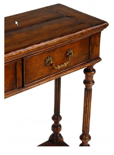 492788 Jonathan Charles Country Farmhouse Narrow Walnut Console Table ...