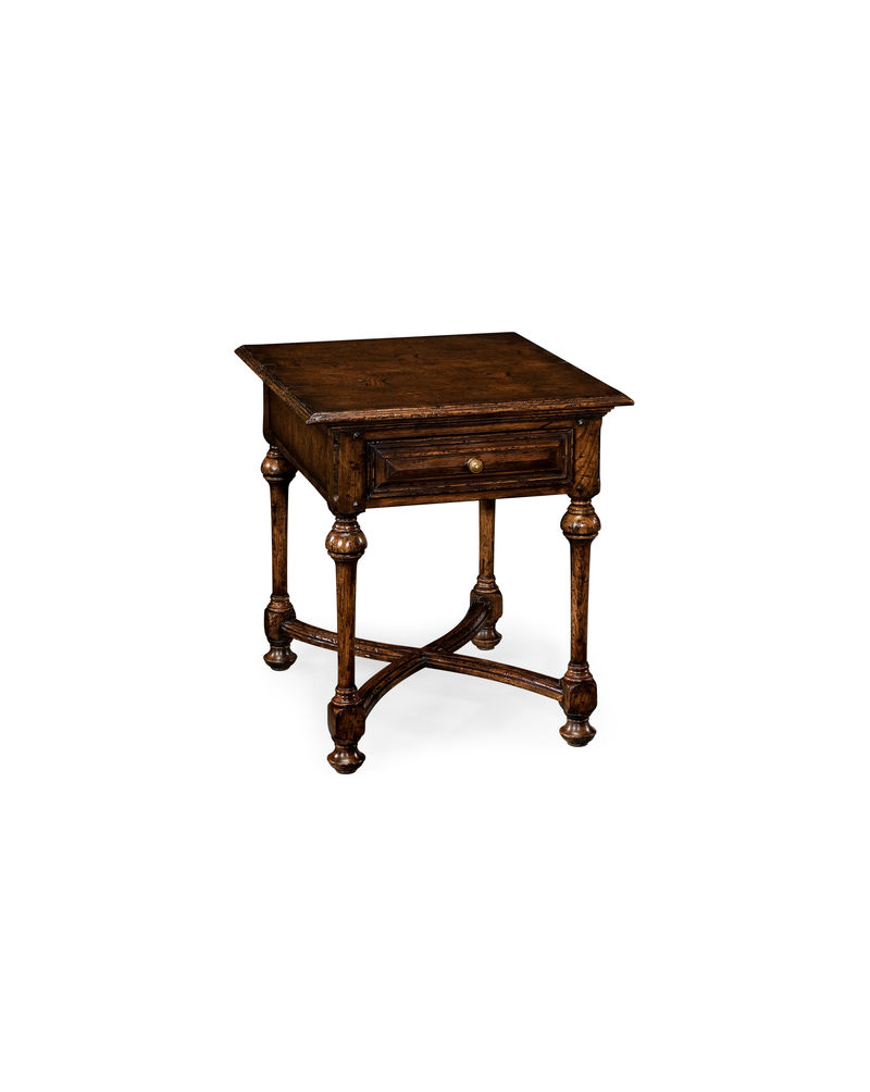 493371 Jonathan Charles Tudor Oak Elizabethan Square Side Table