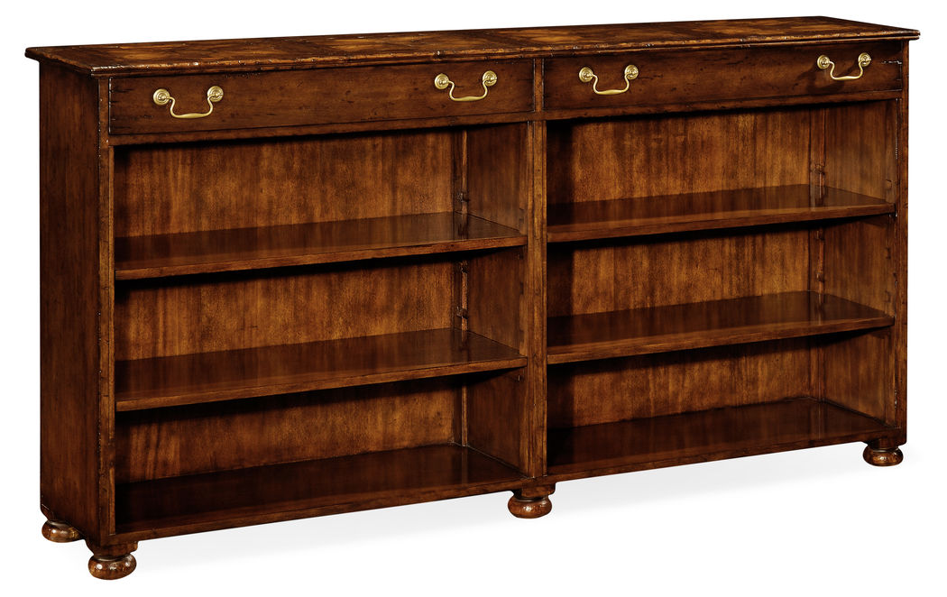 493606-COS Jonathan Charles Fine Furniture JC Edited - Huntingdon Walnut Oyster Double Open Bookcase