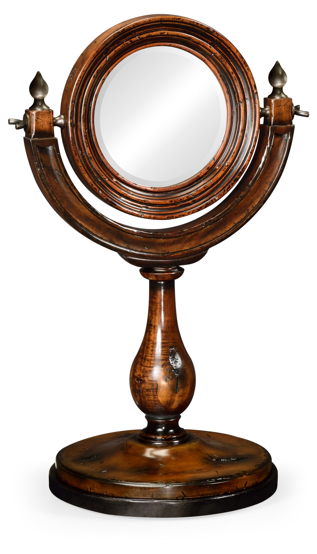 495503-RWL JC Edited Casual Country Small Rotating Mirror In Rustic Walnut