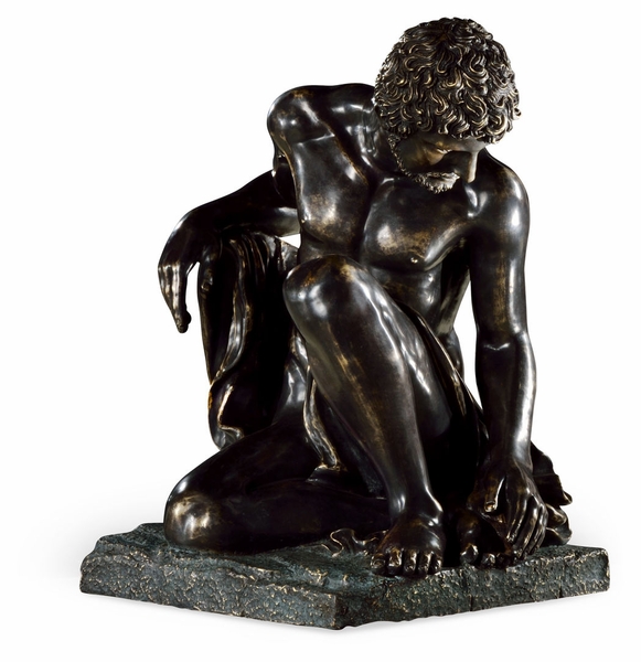 495749-DBR Jonathan Charles Curated Antique Dark Bronze Greek Statue