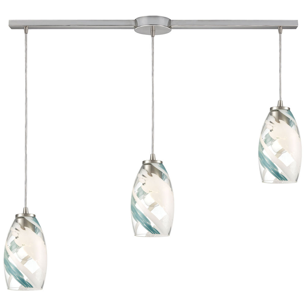 85211/3L ELK Lighting Turbulence 3-Light Linear Mini Pendant Fixture In ...
