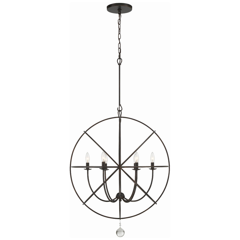 9228-EB Crystorama Solaris 6 Light English Bronze Sphere Chandelier