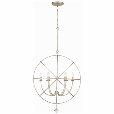 9228-OS Crystorama Solaris 6 Light Olde Silver Sphere Chandelier