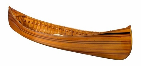 AM300 Authentic Models Classic 10 ft. Hand Crafted Wooden Display Canoe