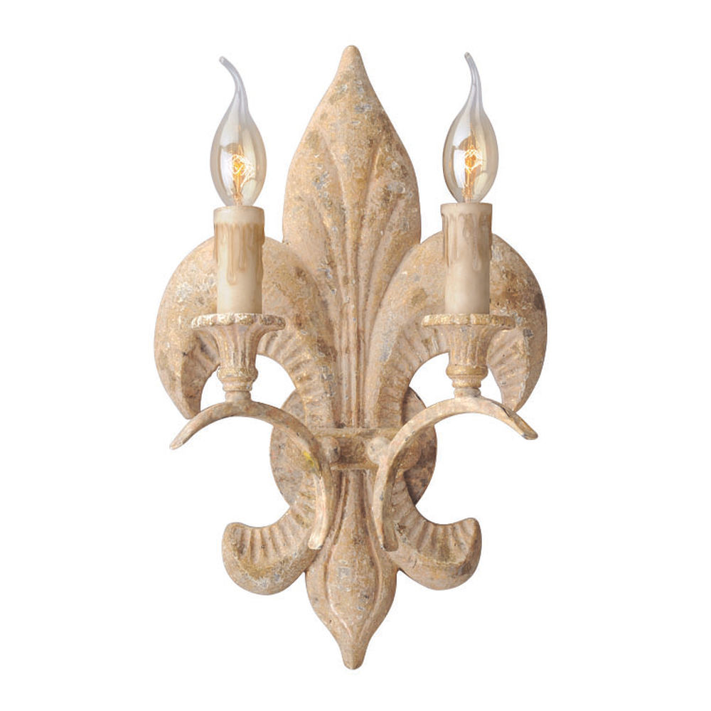 B4032 Troy Interior Chaumont Sconce 2Lt Hand-Worked Iron Wall Mount in ...