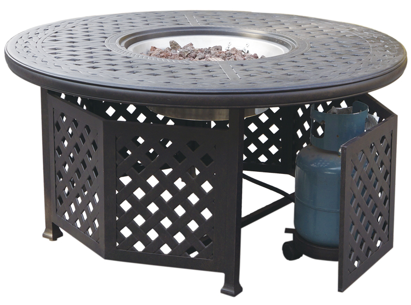 DL30-Q-B Darlee Series 30 Tables 48'' Round Propane Fire Pit Chat Table ...