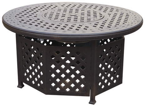 DL30-Q-B Darlee Series 30 Tables 48'' Round Propane Fire Pit Chat Table ...