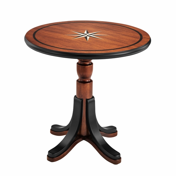 MF085 Authentic Models Mariner Star Table with Selected Contrasting Veneers