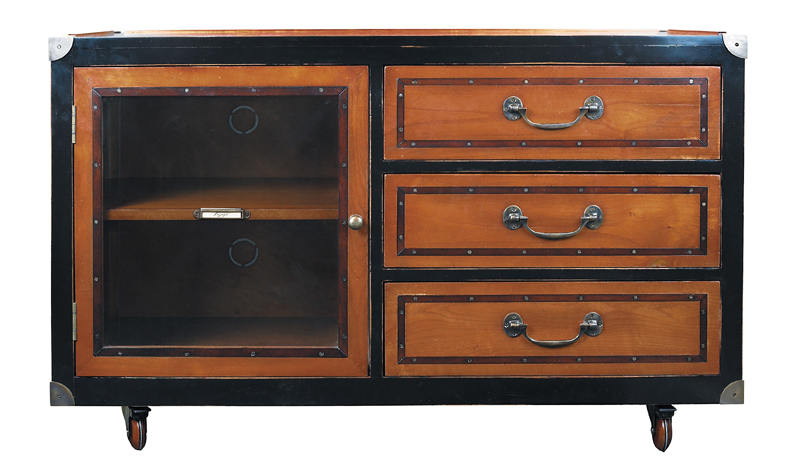 MF093 Authentic Models Royal Navy Commodore Tv Console with Solid Brass ...