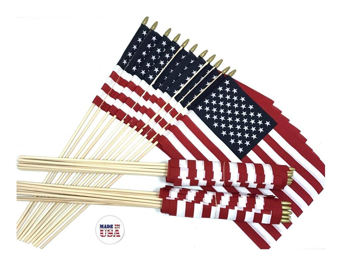 12"x18" US Stick School Classroom Flags MADE IN THE USA, American Made ...