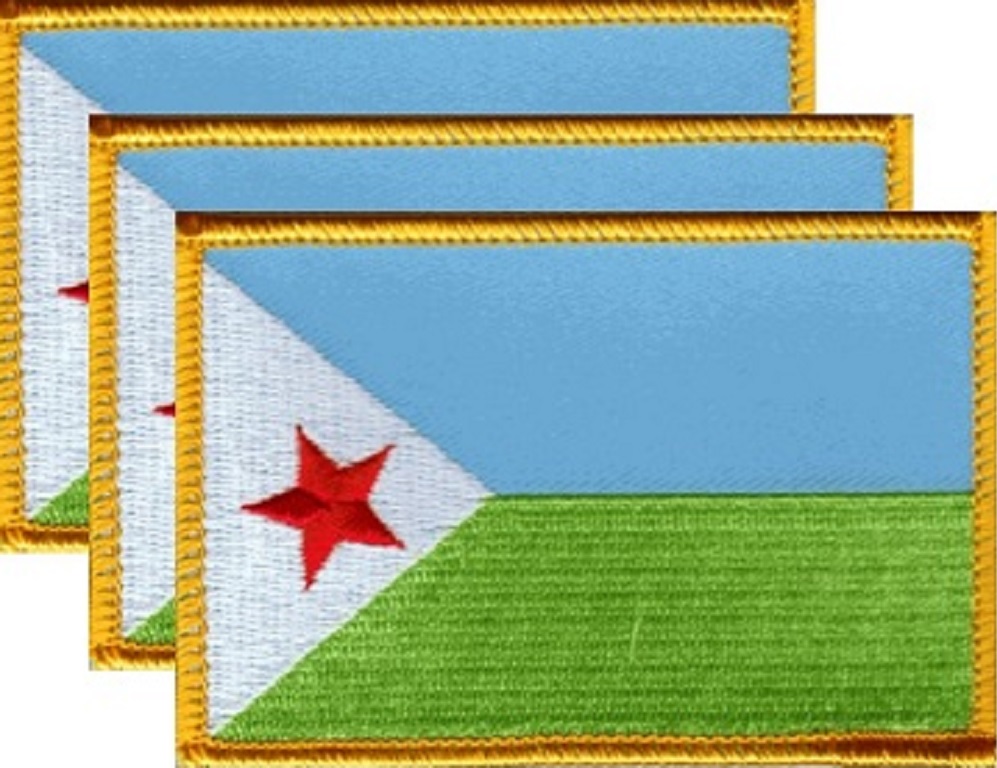 Djibouti Flag Patch Sale-Discount Embroidered Iron or Sew on Cheap Wholesale Flag Patch