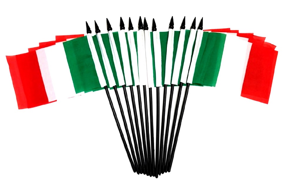 Italy wholesale small mini 4"x6" little stick flags, Italy 4x6 ...