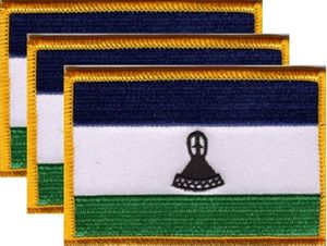 Lesotho Flag Patch Sale-Discount Embroidered Iron or Sew on Cheap Wholesale Flag Patch