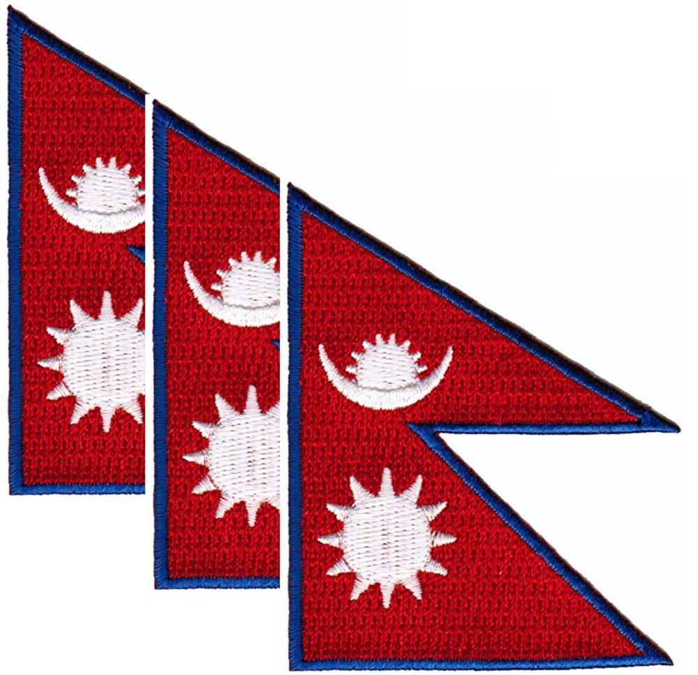 Nepal Flag Patch Sale-Discount Embroidered Iron or Sew on Cheap Wholesale Flag Patch