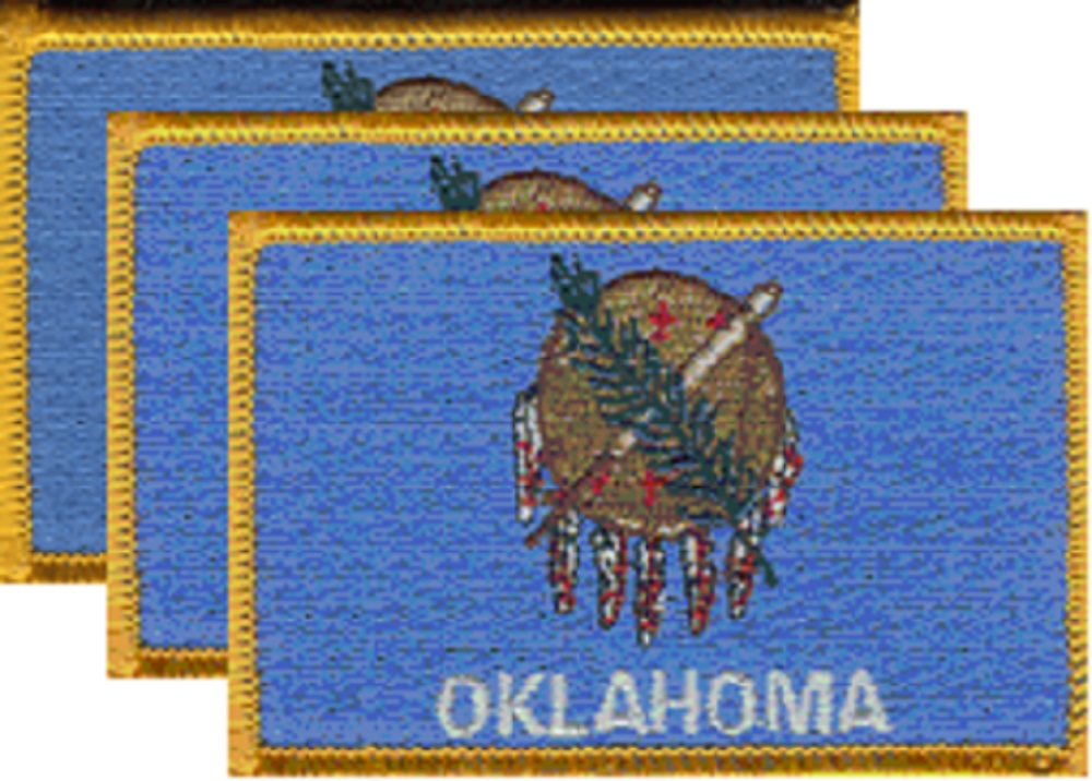 Oklahoma Flag Patch Sale-Discount Embroidered Iron or Sew on Cheap Wholesale Flag Patch