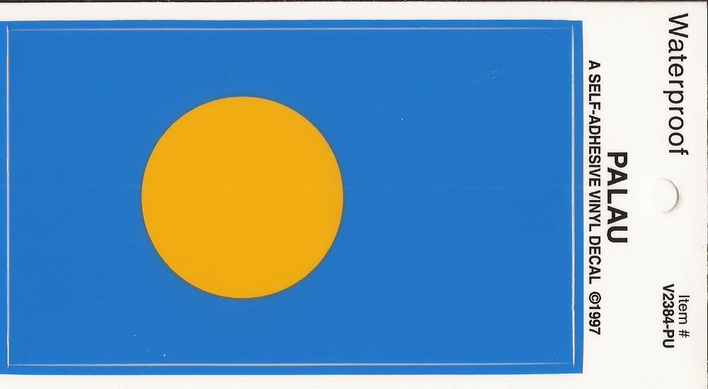 High Quality Wholesale 2 3/8" x 4" Rectangle Palau Flag Decal, Made in ...
