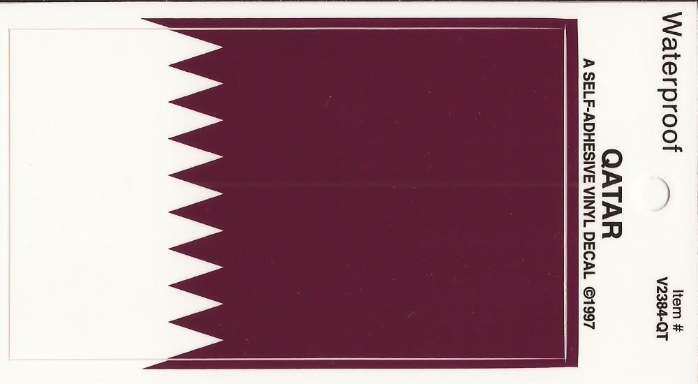 High Quality Wholesale 2 3/8" x 4" Rectangle Qatar Flag Decal, Made in ...
