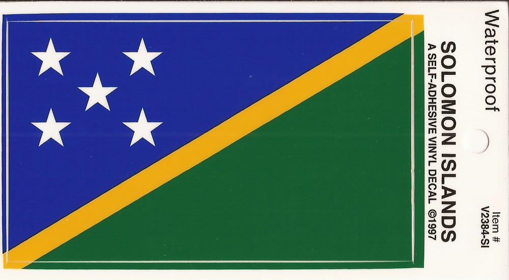 High Quality Wholesale 2 3/8" x 4" Rectangle Solomon Islands Flag Decal ...