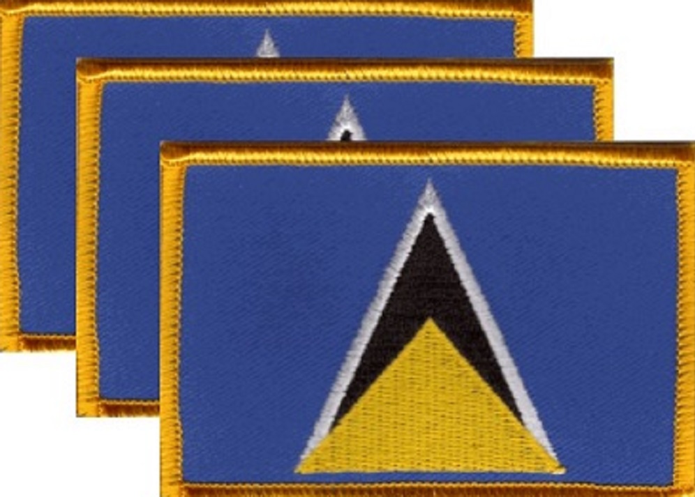 St Lucia Flag Patch Sale-Discount Embroidered Iron or Sew on Cheap Wholesale Flag Patch