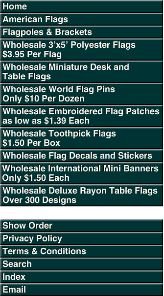 Annin, Valley Forge and Eder nylon and polyester Americam flags