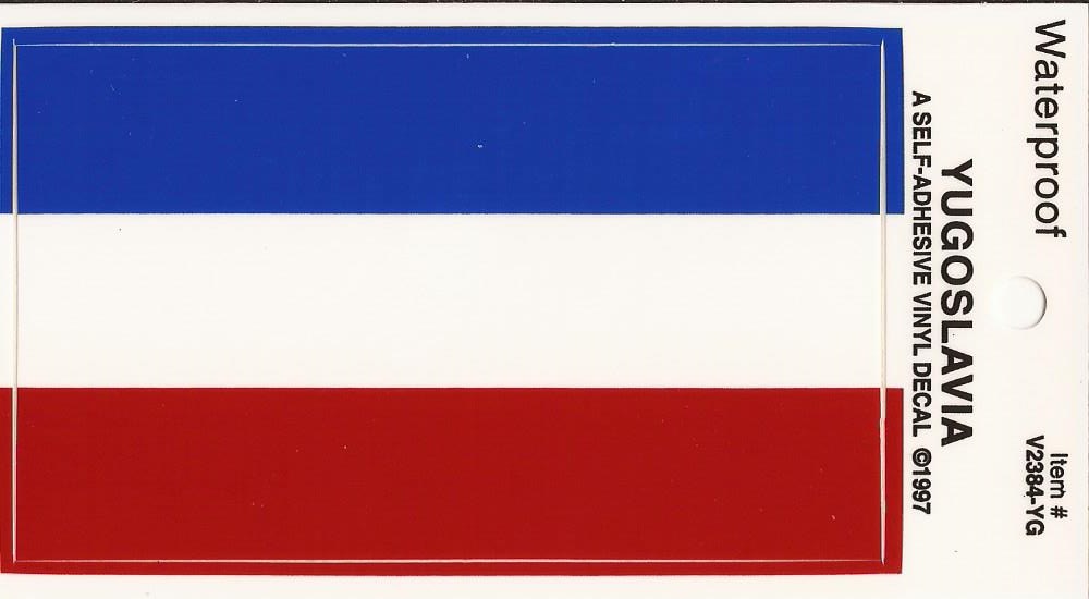 High Quality Wholesale 2 3/8" x 4" Rectangle Yugoslavia Flag Decal ...