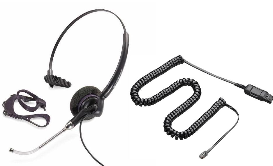Plantronics Bundled Set - DuoSet Convertible H141 Headset + A10 Cord ...