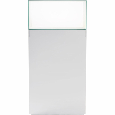 31" Wide Matte White Glass Tower Display with Storage - 11017-CU05W ...