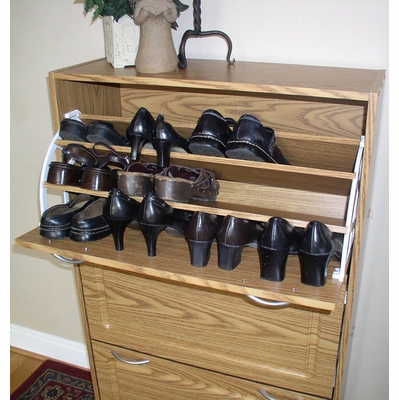 4D Concepts Deluxe Triple Door Shoe Stacker with Oak - 76153 - 4D Concepts