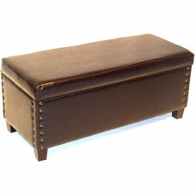 4D Concepts Large Tufted Storage Bench in Brown - 443747 - 4D Concepts