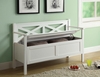 50"L Bench with Storage White Solid Wood - I 4504 - Monarch Furniture