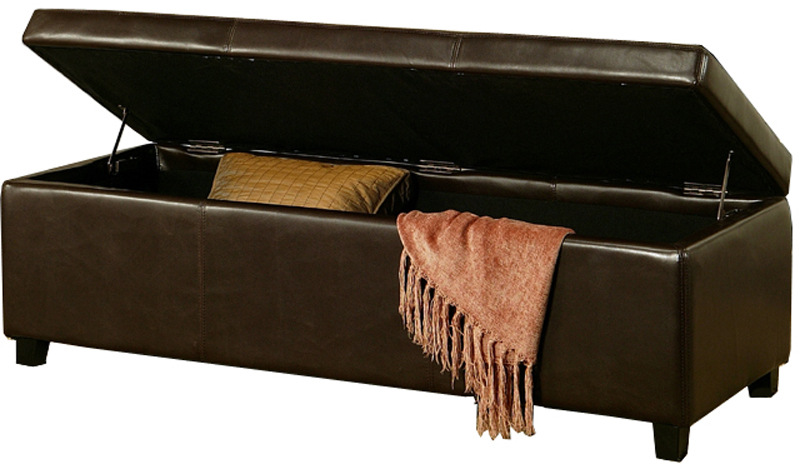 Abbyson frankfurt leather storage ottoman store