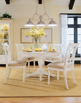 American Drew Camden White Round Dining Table Set - 920-701R - American ...