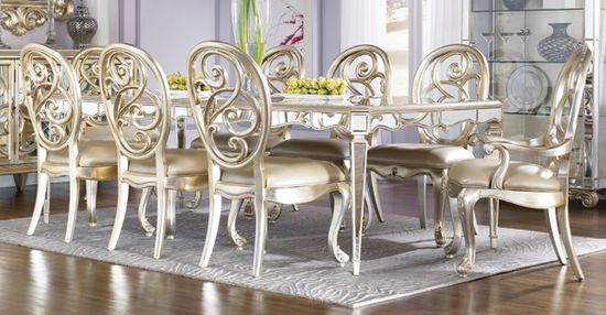 Silver leaf dining table store