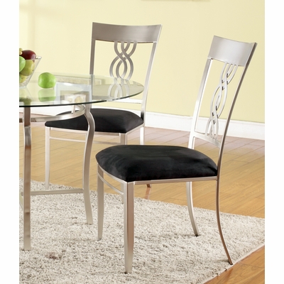 Angelina Glass Top Pedestal 5 Piece Dining Set - ANGELINA-DT - Chintaly ...