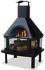 Blue Rhino Outdoor Firehouse with Chimney in Black - WAF1013C - Blue Rhino