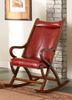 Brown Cherry / Red Leather Rocking Chair - L765 - Largo Furniture