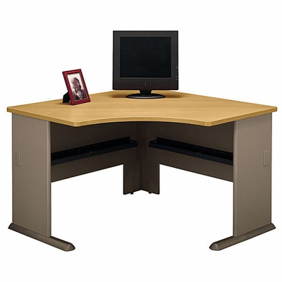 Bush Series A: Light Oak Corner Desk - WC64366 - Bush Office Furniture