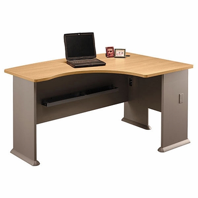Bush Series A: Light Oak Right L-Bow Desk - WC64322 - Bush Office Furniture