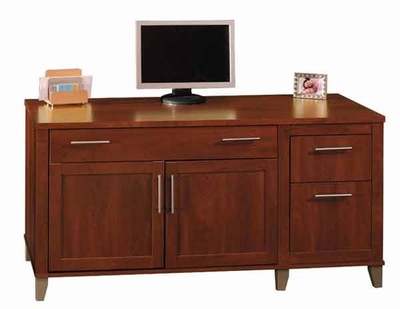 Bush Somerset Hansen Cherry Computer Credenza - Bush Office Furniture