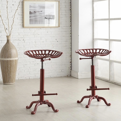 Carolina Red Adjustable Tractor Seat Stool - 3200RED - Carolina Cottage