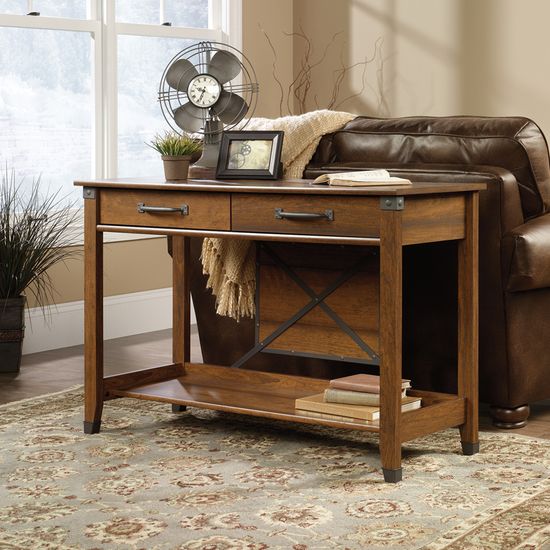 Carson Forge Sofa Table Washington Cherry 414443 Sauder Furniture