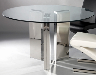 Chintaly Sabrina Round Dining Table with Glass Top - Chintaly Imports