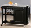 Coaster Casual Black Kitchen Island - Granite Top & Casters - 5870 ...